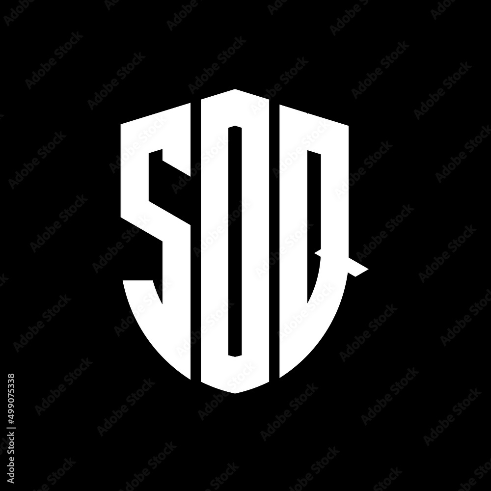 SOQ letter logo design. SOQ modern letter logo with black background ...