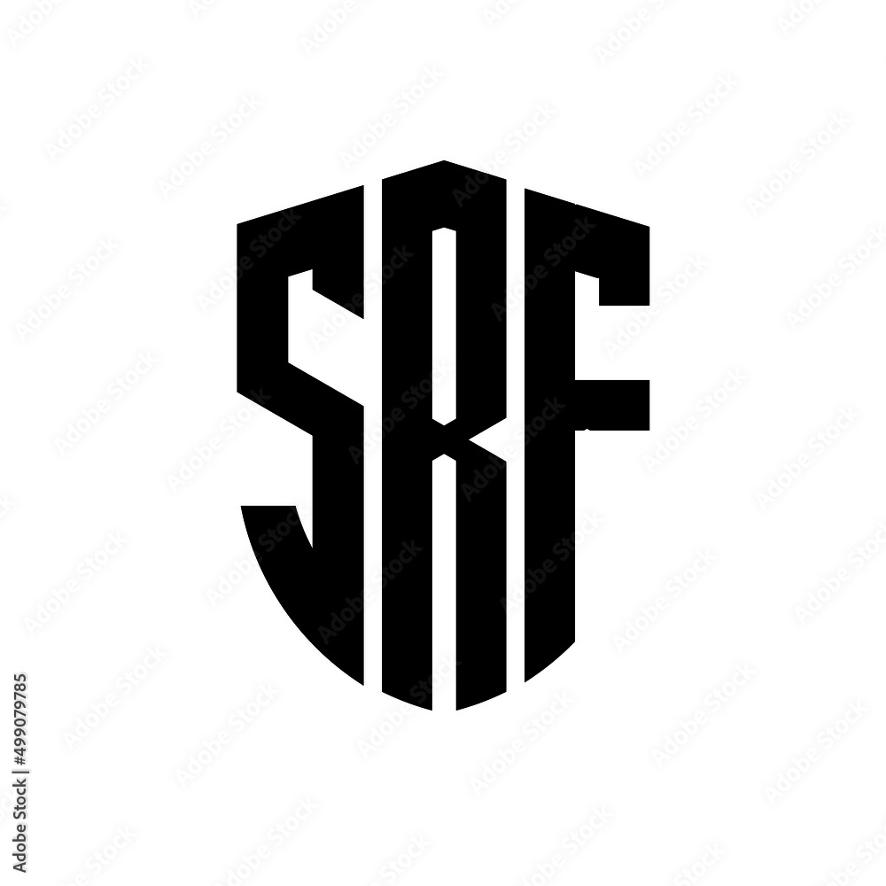 SRF letter logo design. SRF modern letter logo with black background ...