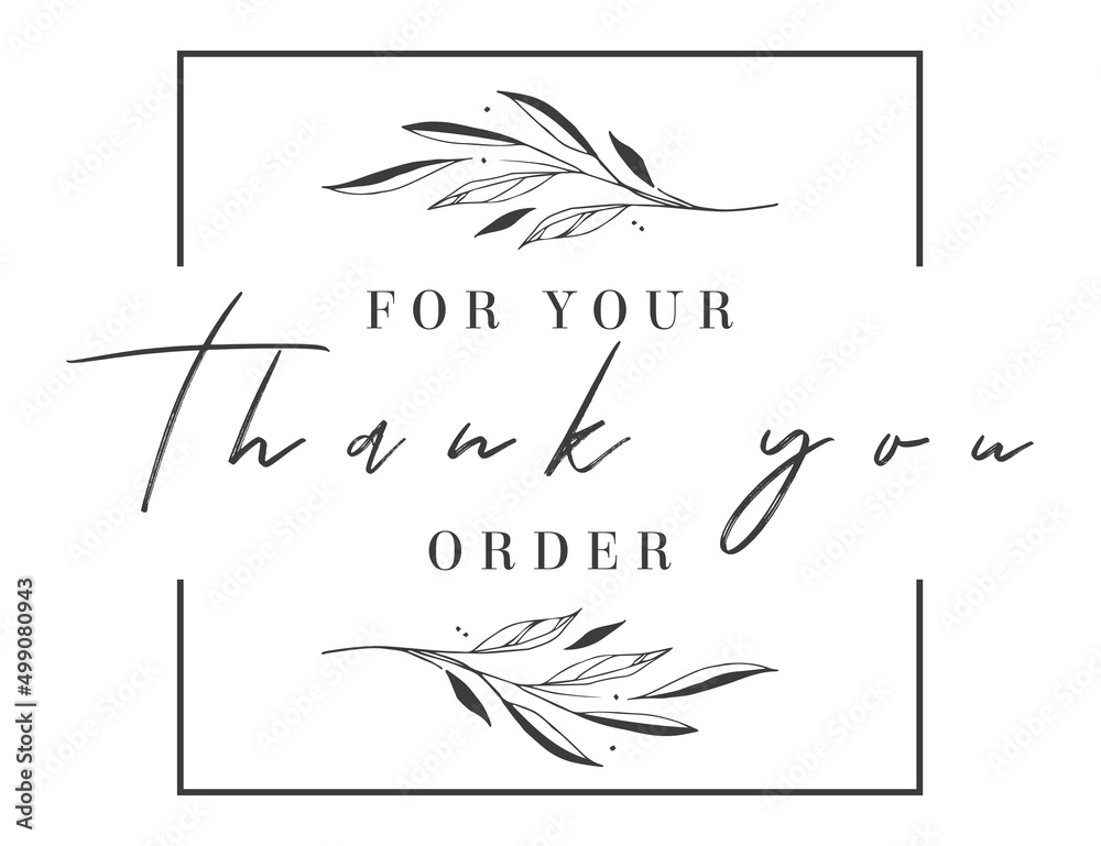 Thank you for your order card design for online buyers illustration ...