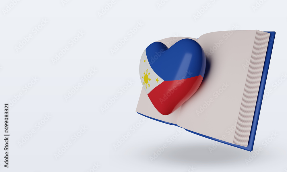 3d world book day Philippines flag rendering right view Stock ...