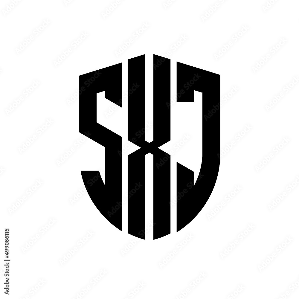SXJ letter logo design. SXJ modern letter logo with black background ...