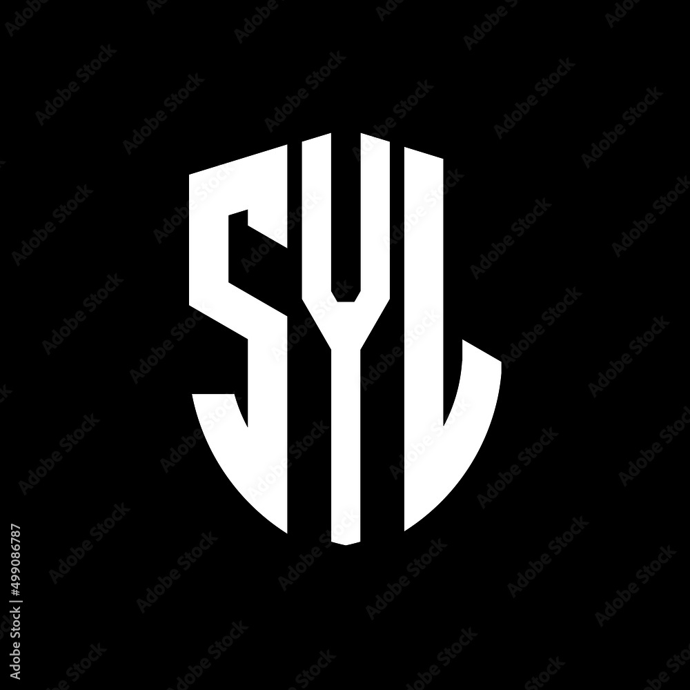 SYL letter logo design. SYL modern letter logo with black background ...