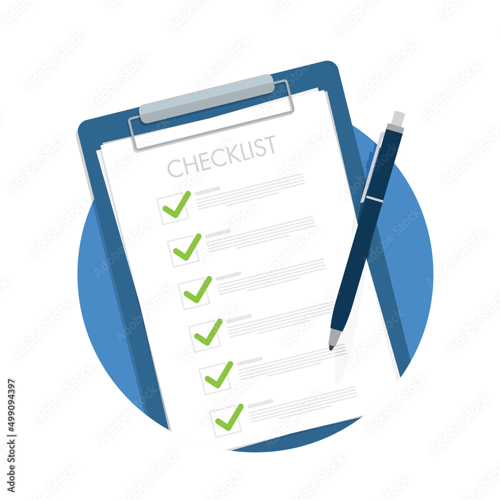 Check list document, paper check list and to do list with checkboxes ...