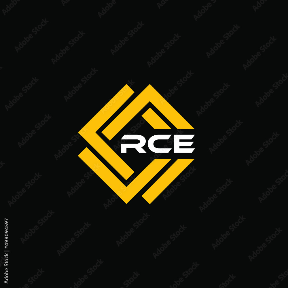 RCE 3 letter design for logo and icon.vector illustration with black ...