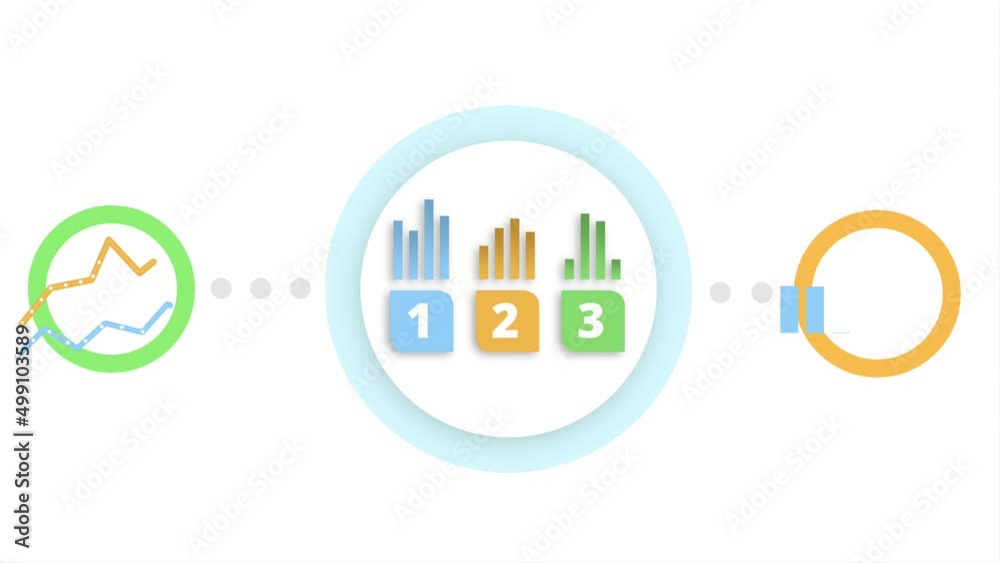 Animated infographic elements for corporate business report. Colourful ...