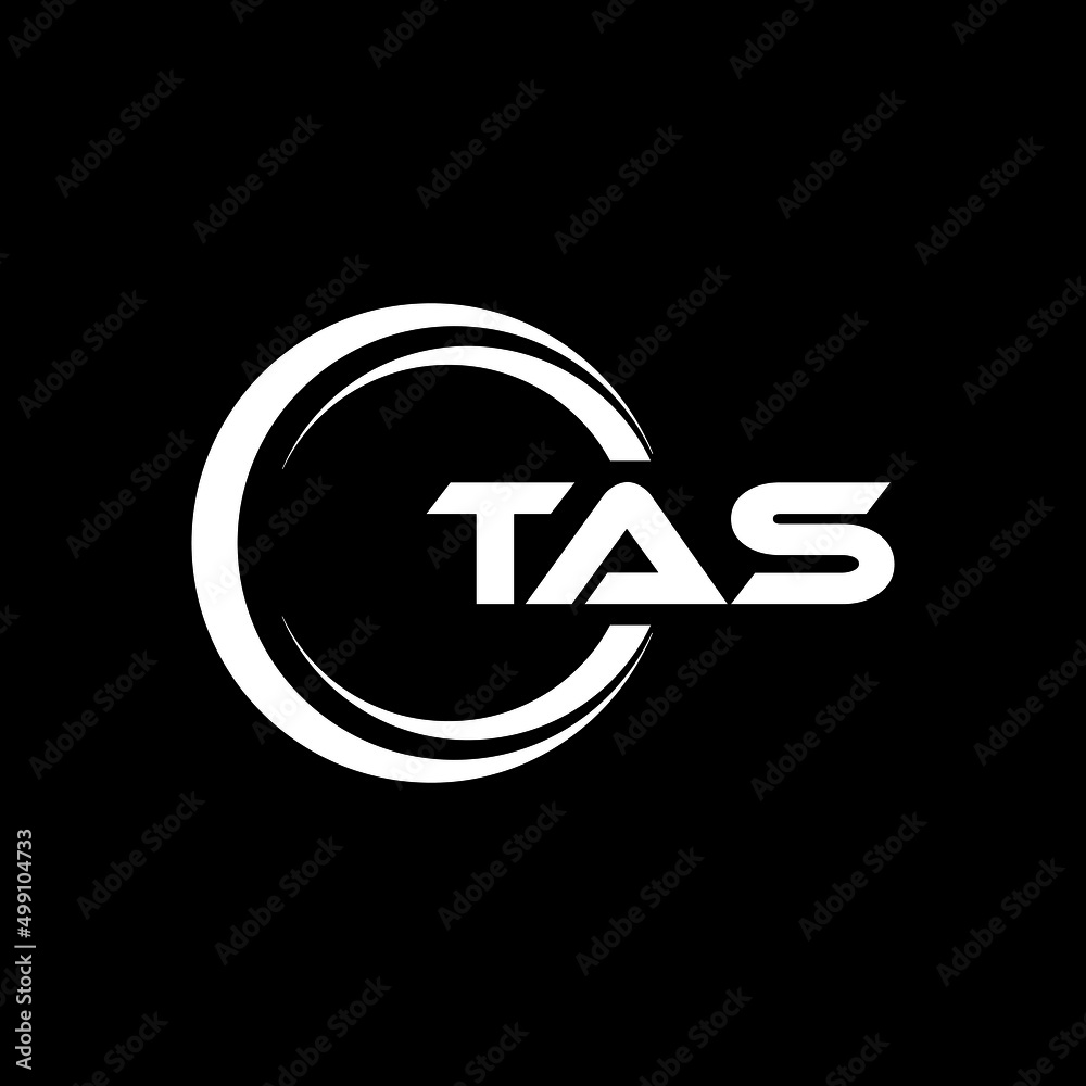TAS letter logo design with black background in illustrator, vector ...