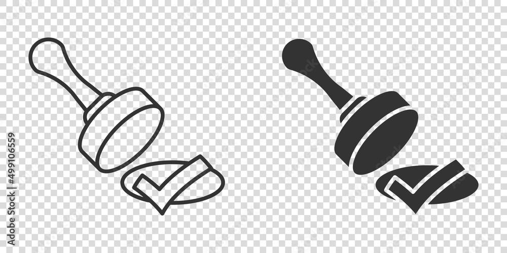 Approve stamp icon in flat style. Accept check mark vector illustration ...