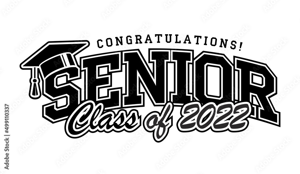 Lettering Class of 2022 for greeting, invitation card. Text for design ...