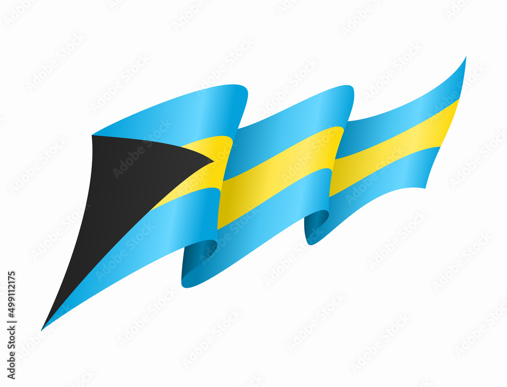 Bahamian flag wavy abstract background. Vector illustration. Stock ...