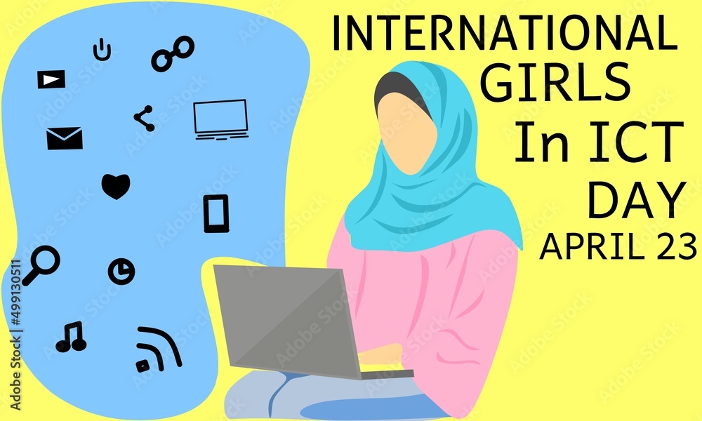 Vector graphic of International day of girls in ict appreciation for ...
