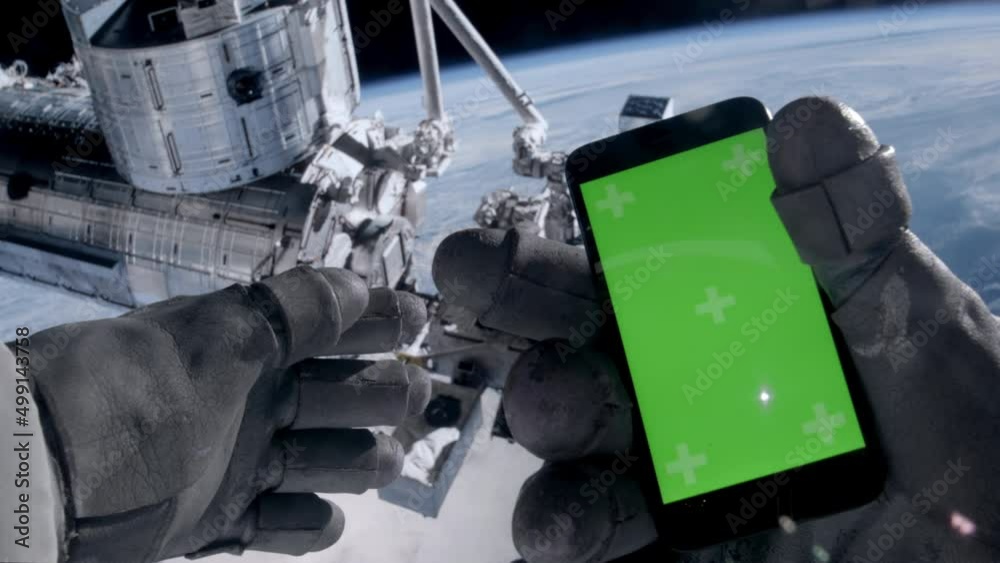 Vidéo Stock POV First person view through the astronaut helmet ...