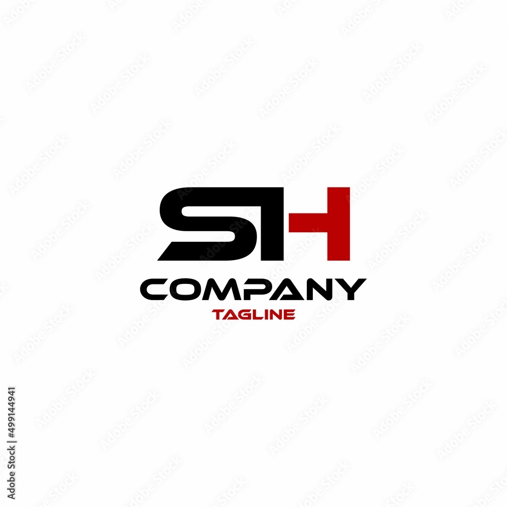 letter sh logo design Stock Vector | Adobe Stock
