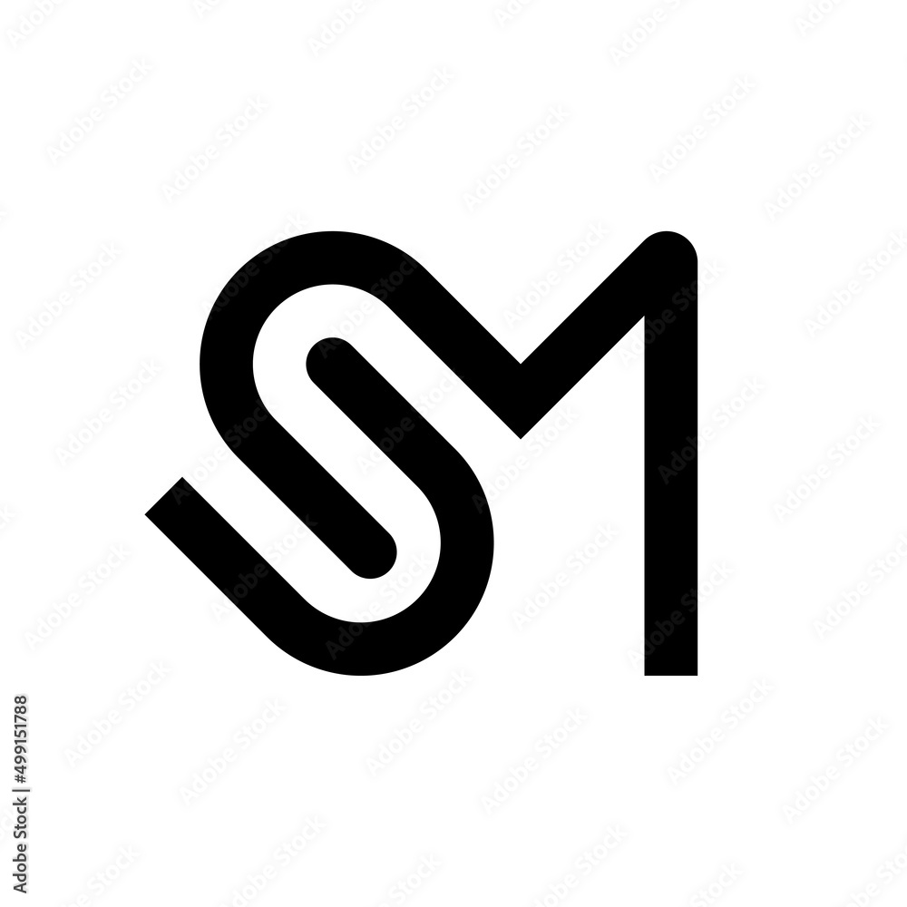 Letter SM logo design Stock Vector | Adobe Stock