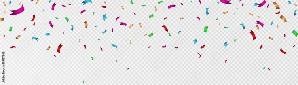 Colored paper confetti. Surprise birthday party decor, carnival flying ...
