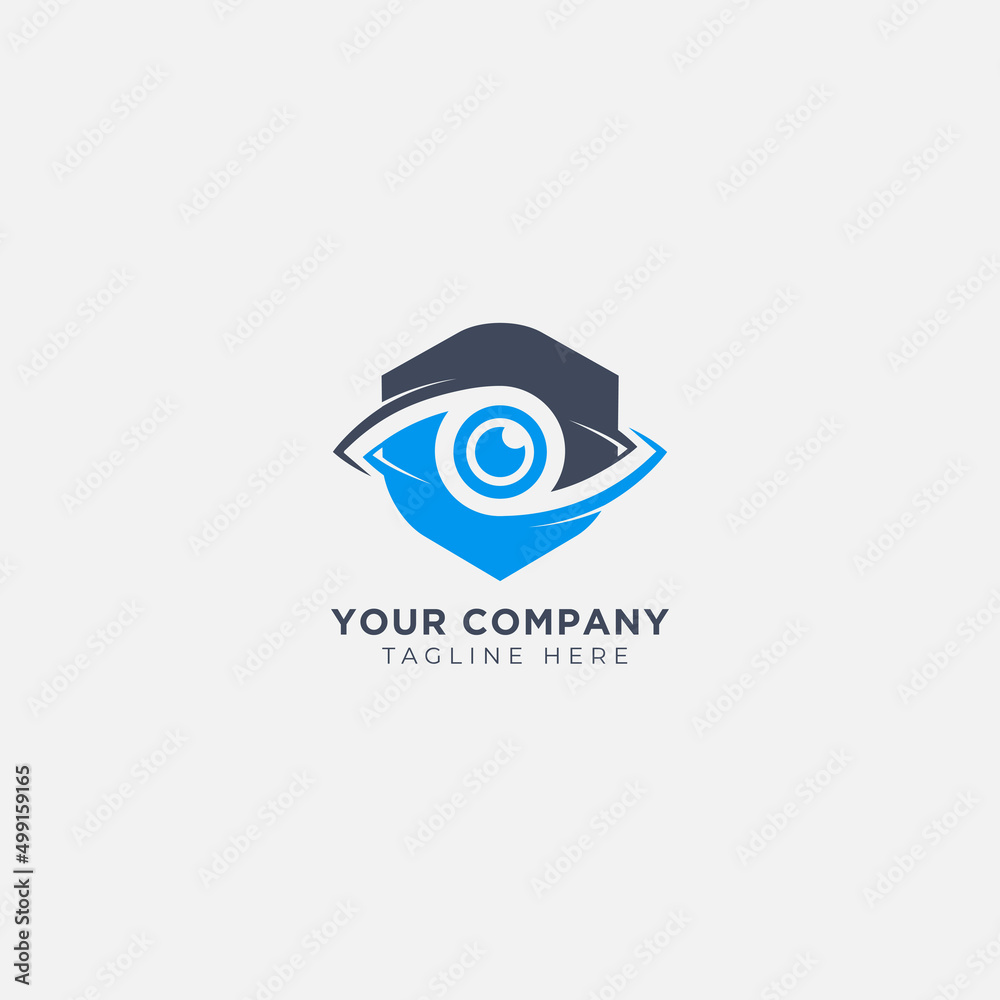 protect eyes logo illustration emblem eyeball Stock Vector | Adobe Stock