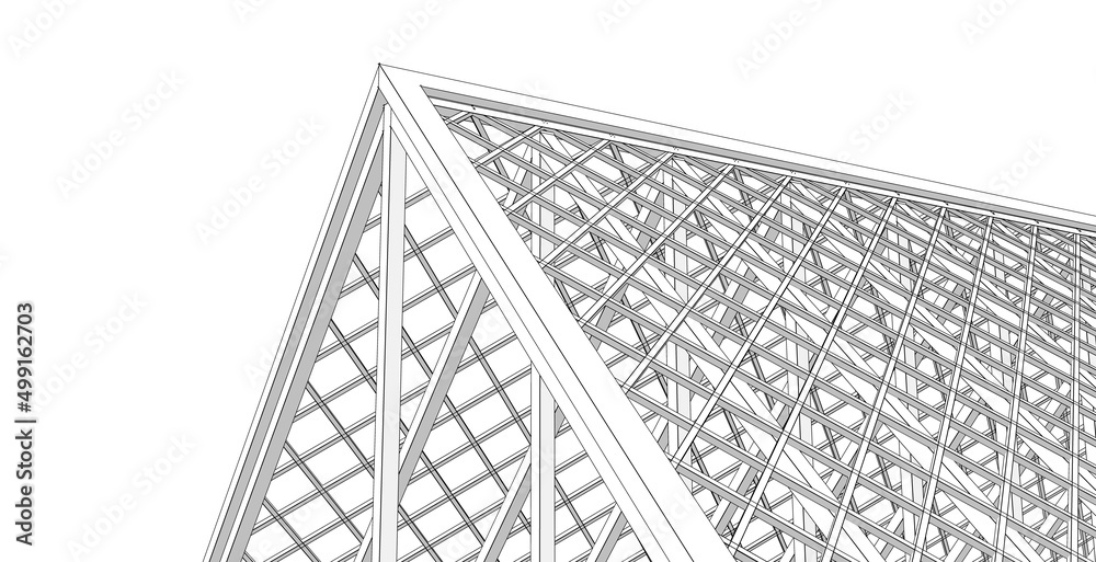 roof design of the house 3d rendering Stock Illustration | Adobe Stock