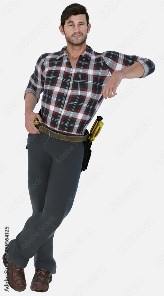Denny is a hard-working rancher cowboy construction man - 3D ...