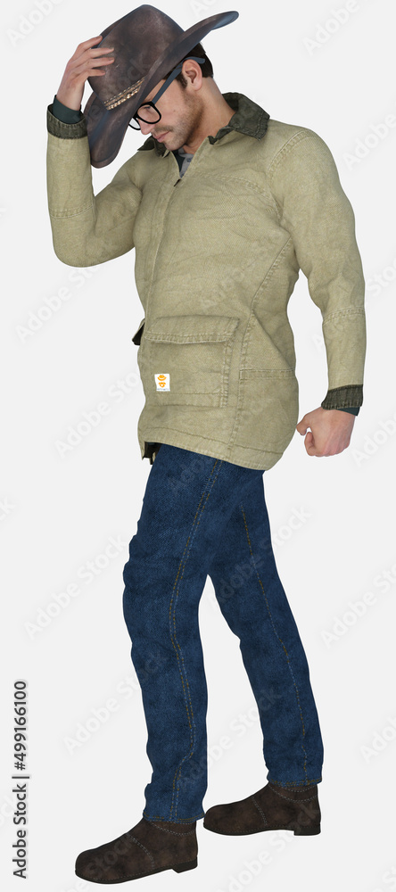 Denny is a hard-working rancher cowboy construction man - 3D ...