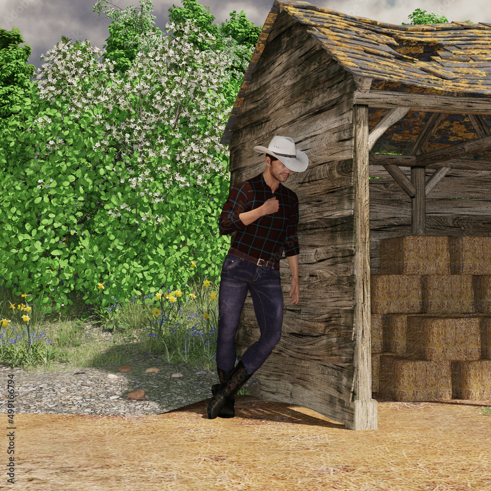 Denny is a hard-working rancher cowboy construction man - 3D ...