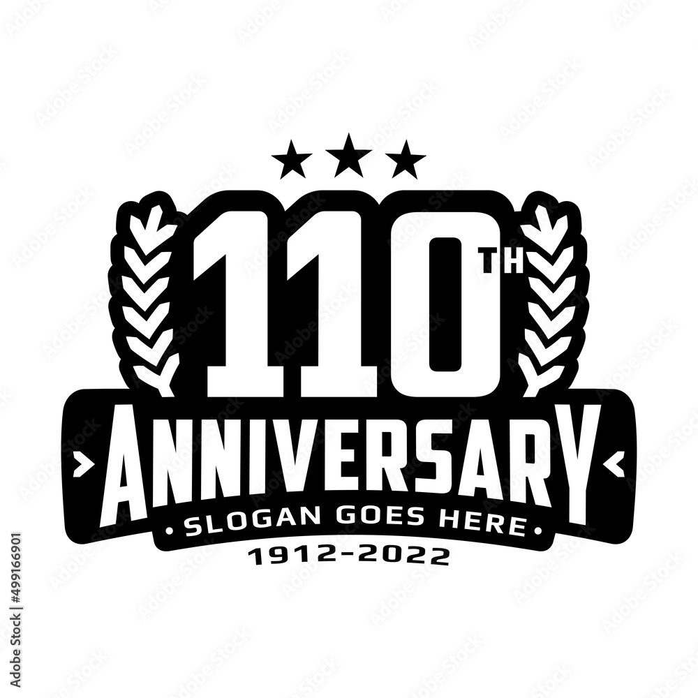 110 years anniversary logo design template. 110th anniversary ...