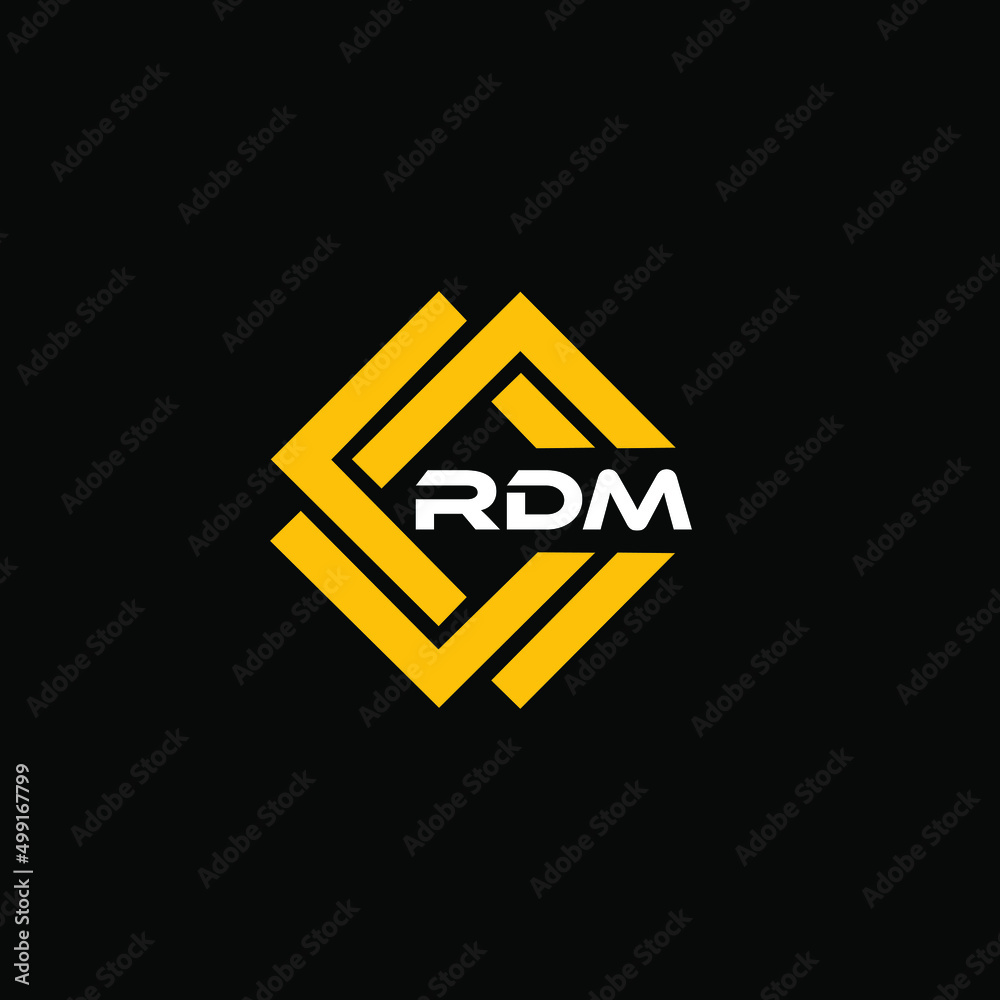 RDM 3 letter design for logo and icon.vector illustration with black ...