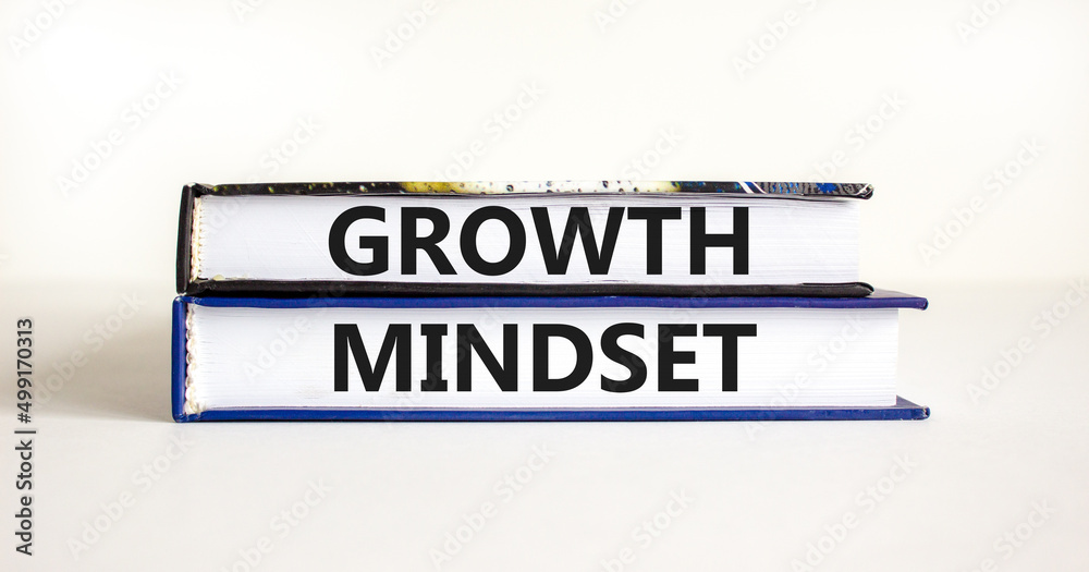 Growth mindset symbol. Books with concept words Growth mindset on ...
