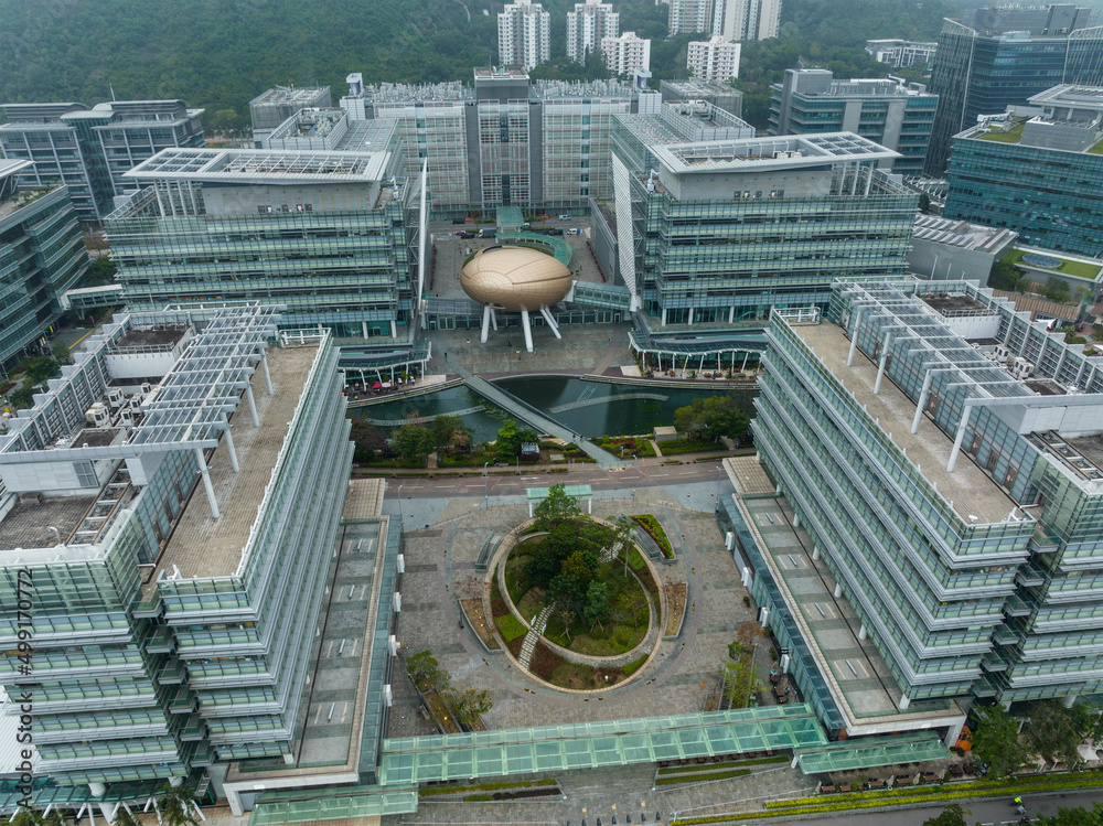 Top down view of science park in Hong Kong city Stock Photo | Adobe Stock