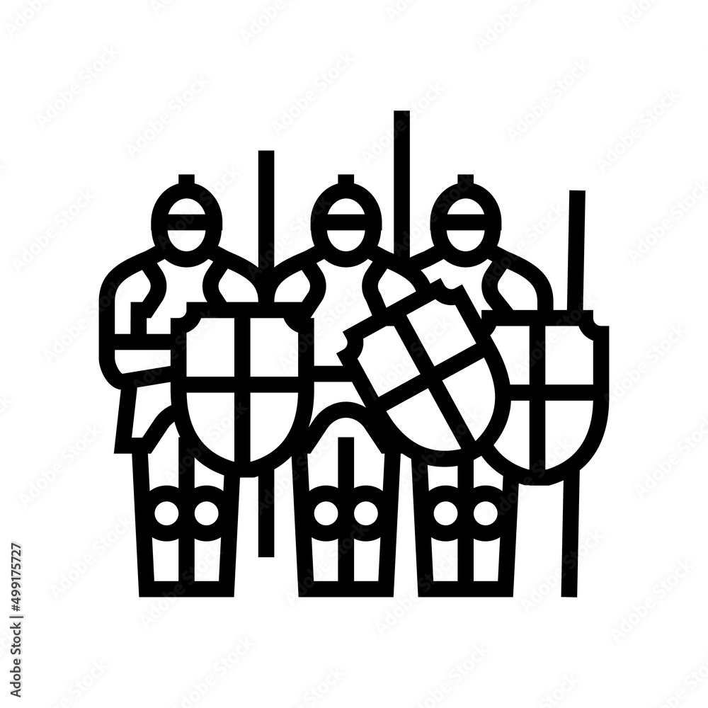 army medieval line icon vector. army medieval sign. isolated contour ...