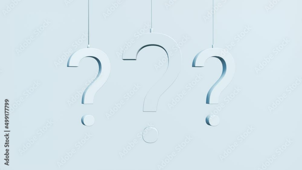 White Question mark minimalist animation on white background Stock ...
