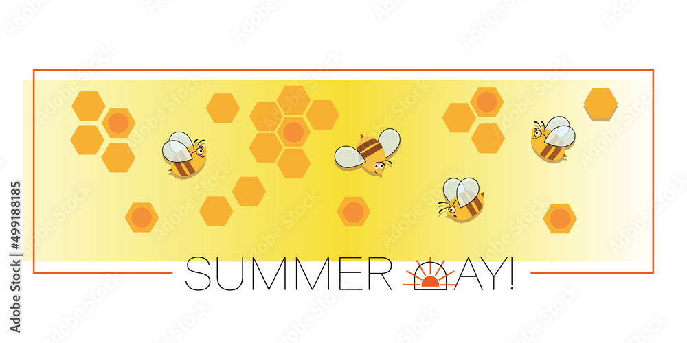 Cartoon bees. Card, poster. Cute insect. Bee kind funny inspirational ...