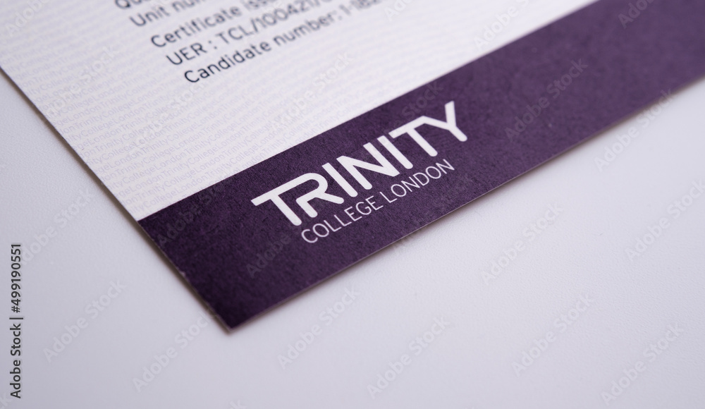 Trinity Secure English Language Tests SELT certificate close up photo ...