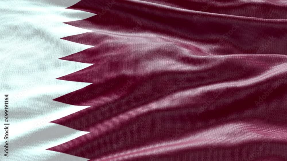 Qatar flag is waving seamless animation. Qatar flag realistic 4K ...