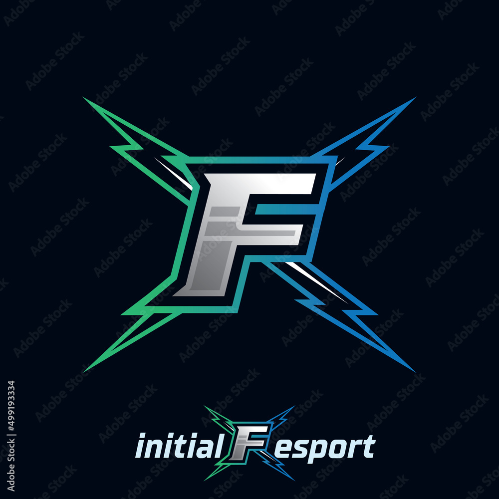 Initial F letter esport logo illustration, esport mascot gamer team ...