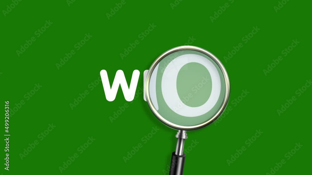 who concept animation - magnifying glass hovering over the word.4K ...
