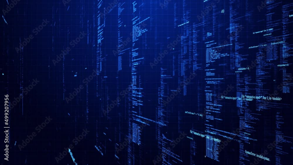 Loop Background of Writing programming code. Web site codes on computer screen. Technology ...