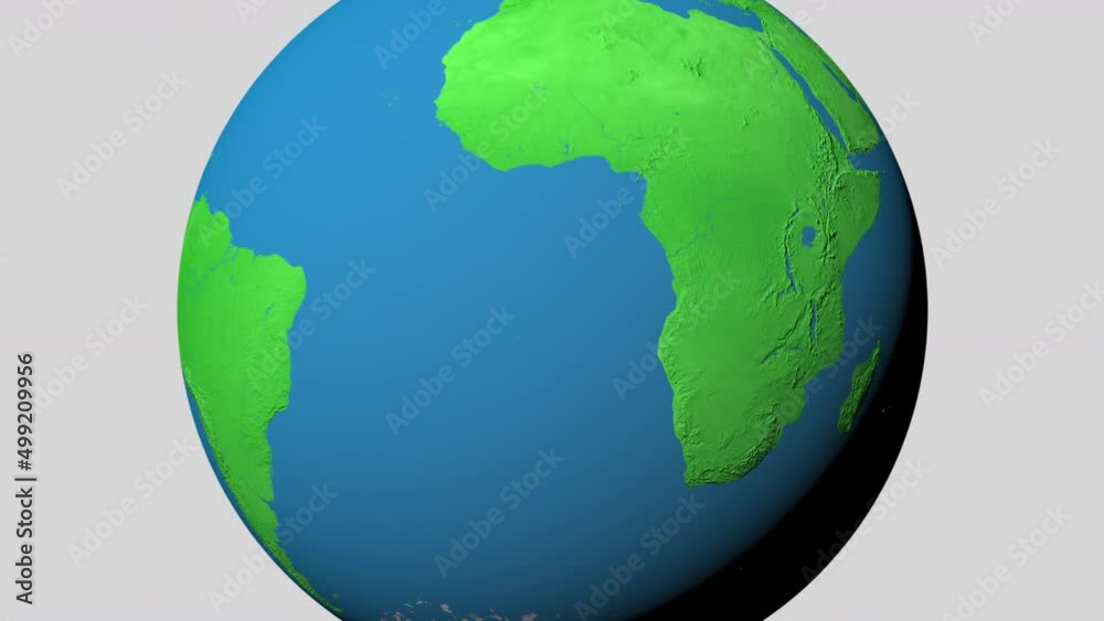 Seamless looping animation of the earth zooming in to the 3d map of ...