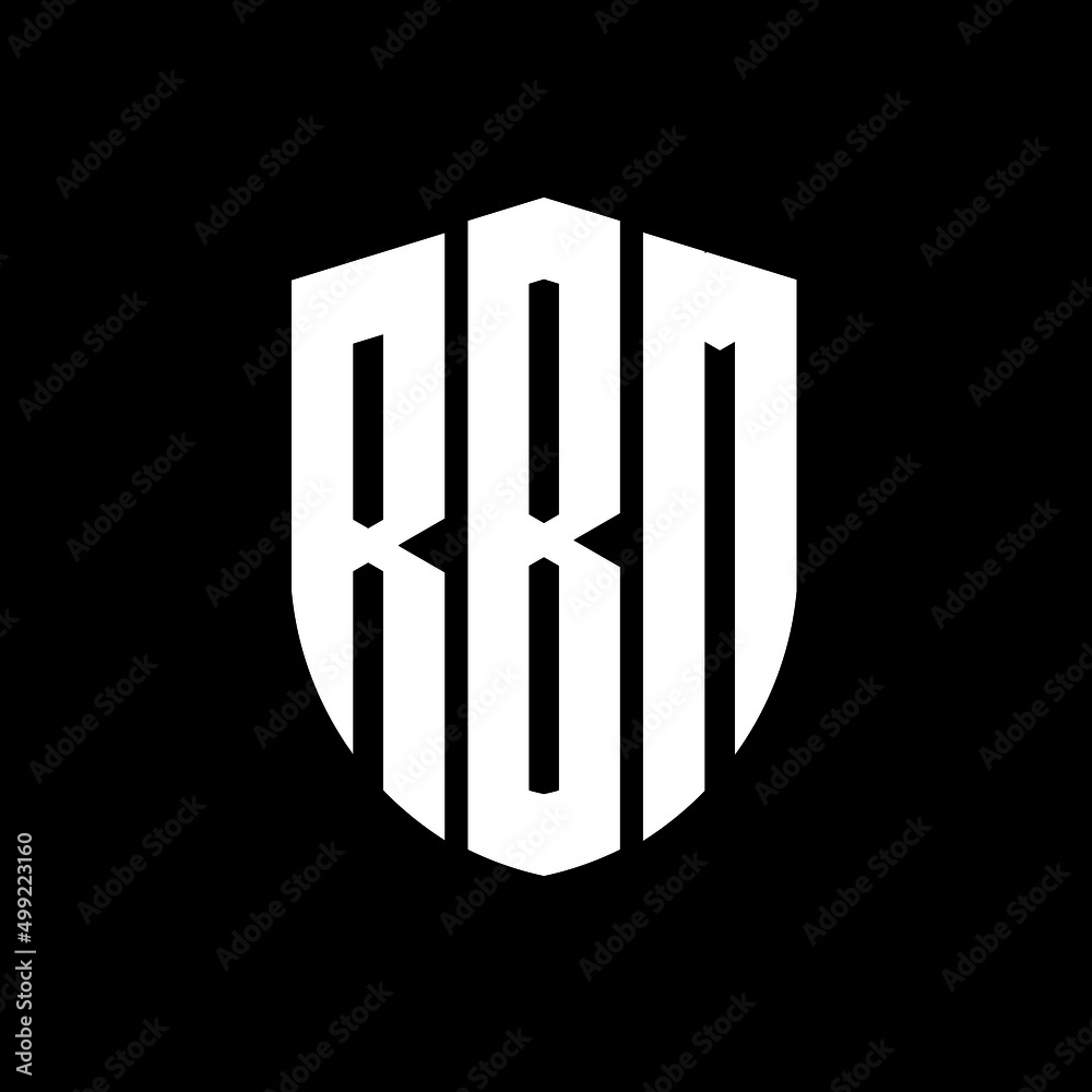 RBM letter logo design. RBM modern letter logo with black background ...
