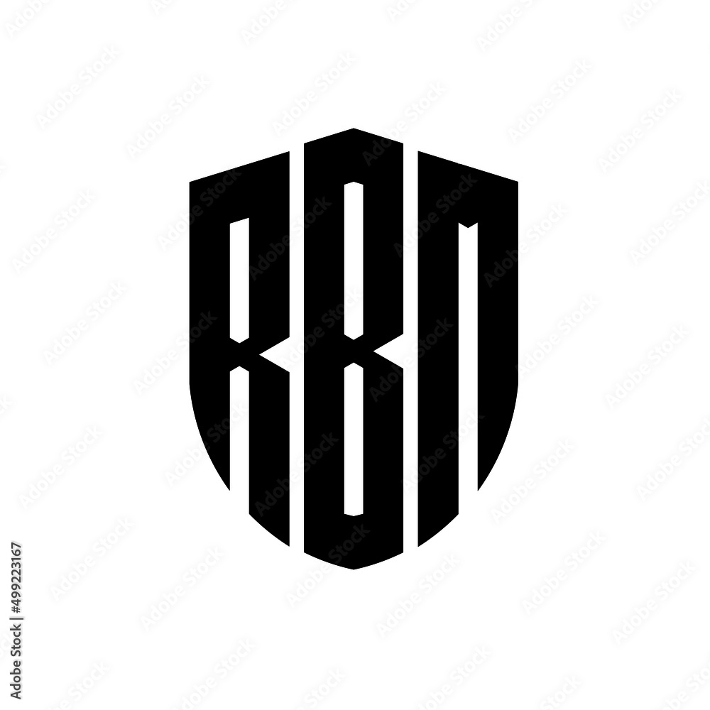 RBM letter logo design. RBM modern letter logo with black background ...