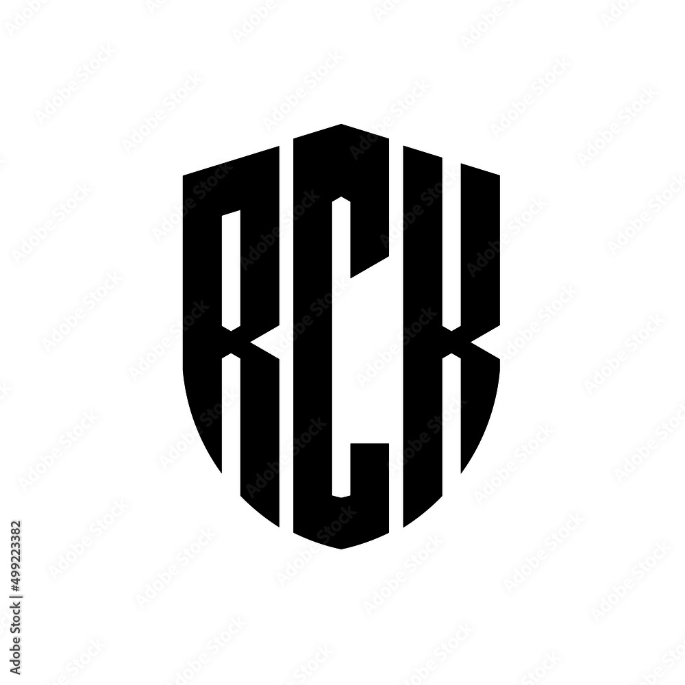 RCK letter logo design. RCK modern letter logo with black background ...