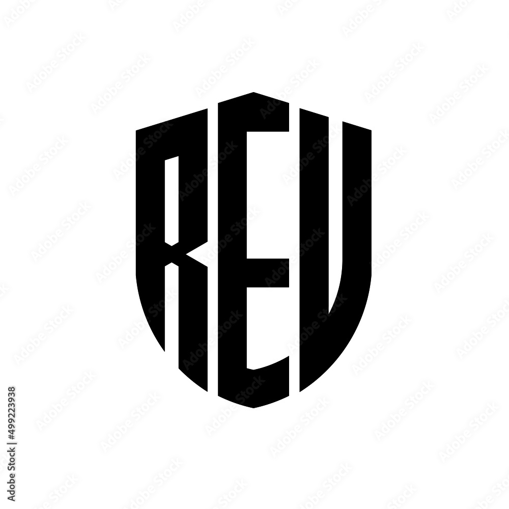 REV letter logo design. REV modern letter logo with black background ...