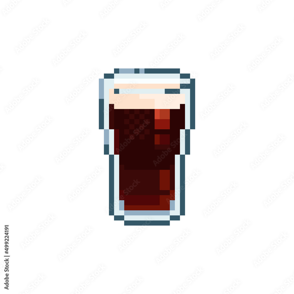 Set of Pixel art dark stout. Retro 90s gaming 8 bit icon of pixel ...