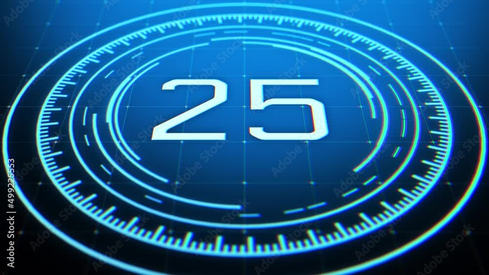 Blue Digital Futuristic Technology Hi Tech Countdown 10 Second ...