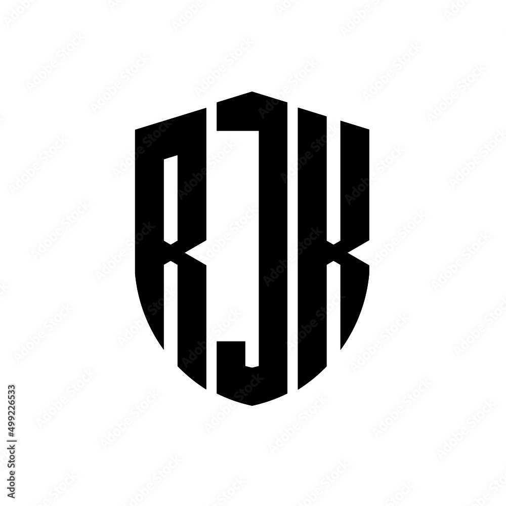 RJK letter logo design. RJK modern letter logo with black background ...