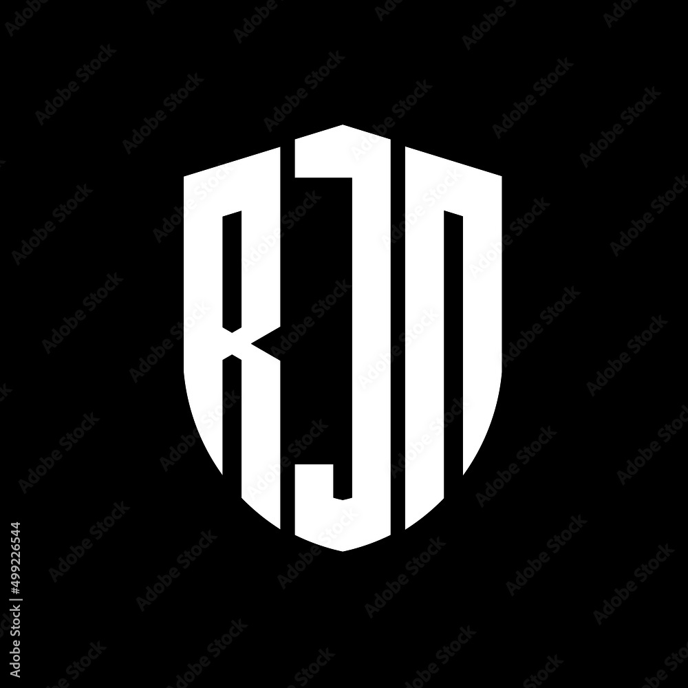RJN letter logo design. RJN modern letter logo with black background ...