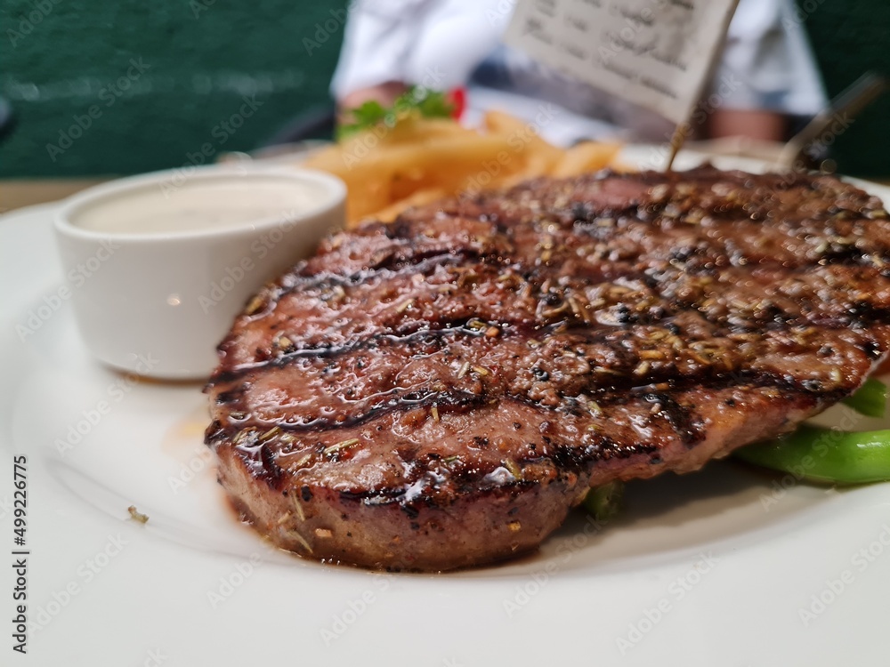 Barbecue Rib Eye Steak or rump steak - Dry Aged Wagyu Entrecote Steak ...