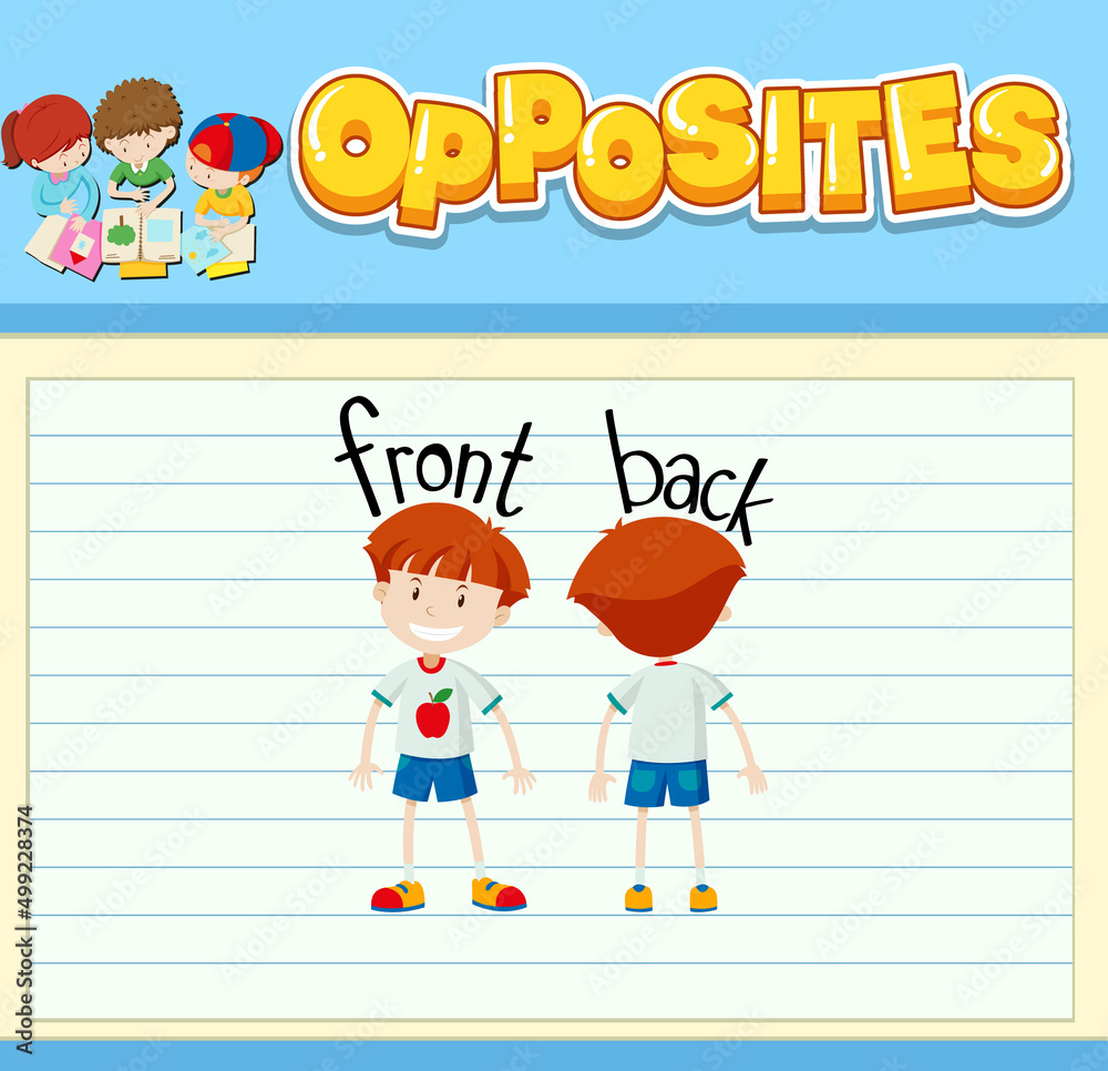 Opposite words with pictures for kids Stock Vector | Adobe Stock