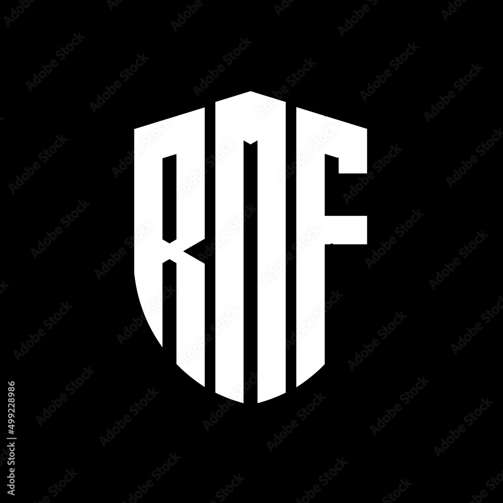 RMF letter logo design. RMF modern letter logo with black background ...
