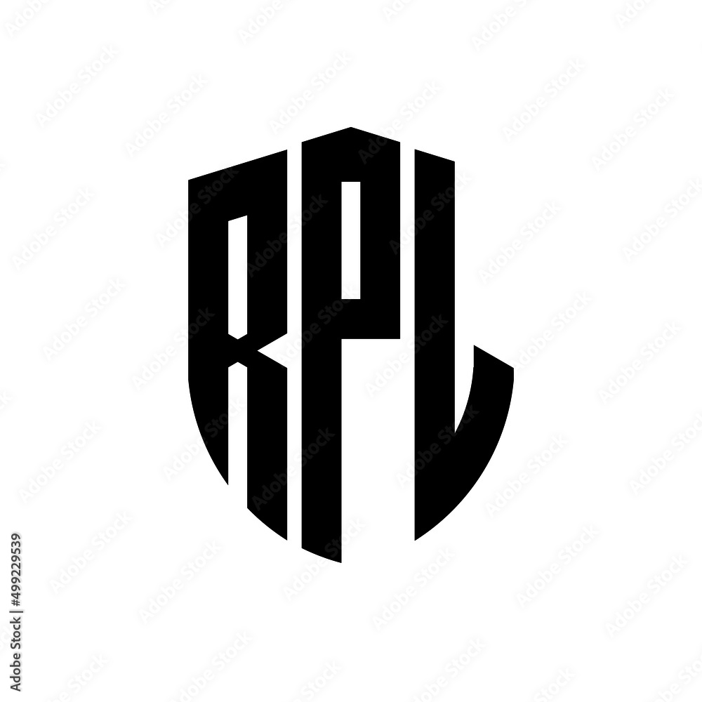 RPL letter logo design. RPL modern letter logo with black background ...