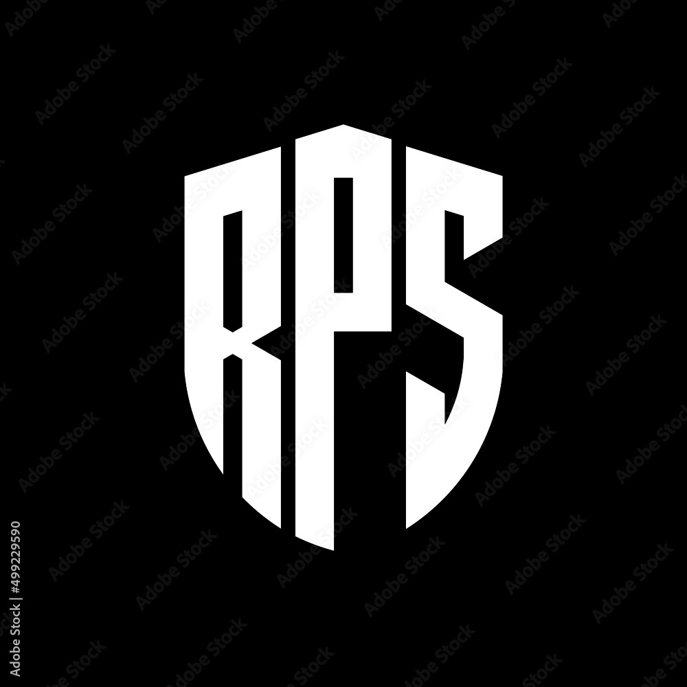 RPS letter logo design. RPS modern letter logo with black background ...