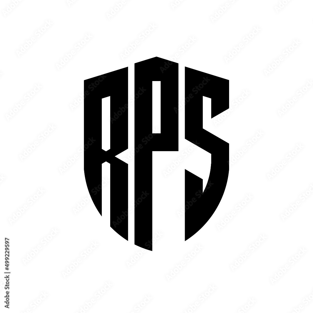 RPS letter logo design. RPS modern letter logo with black background ...